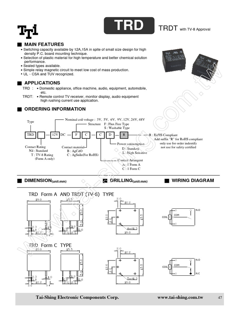 Compact High-Capacity Relays Guide | PDF | Inductor | Relay