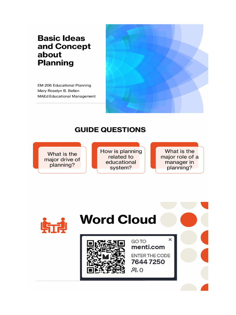 Basic Ideas and Concept About Planning | PDF | Sensitivity Analysis | Goal