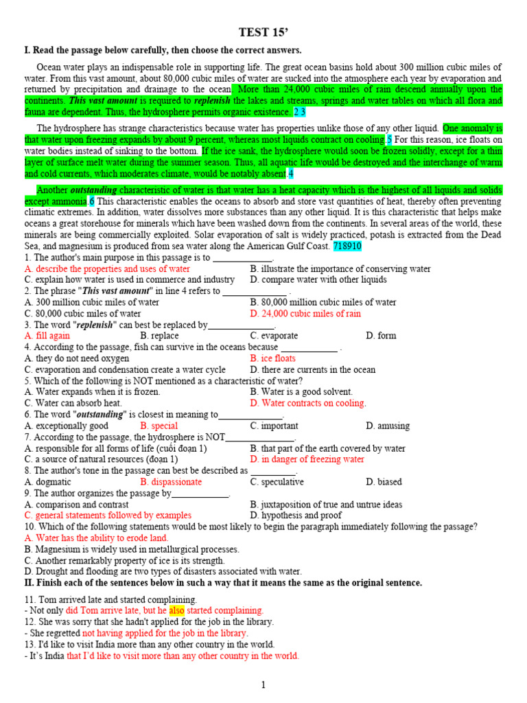 15' HW8 (A9) Key Phung | PDF | Water | Oceans