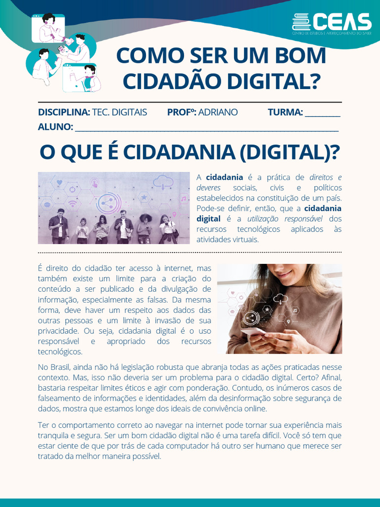 Como Ser Um Bom Cidadão Digital - Versão para Impressão | PDF