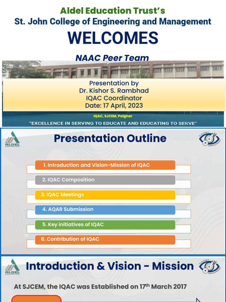 Naac - Iqac PPT - 15.04.2023 | PDF | Rubric (Academic) | Evaluation