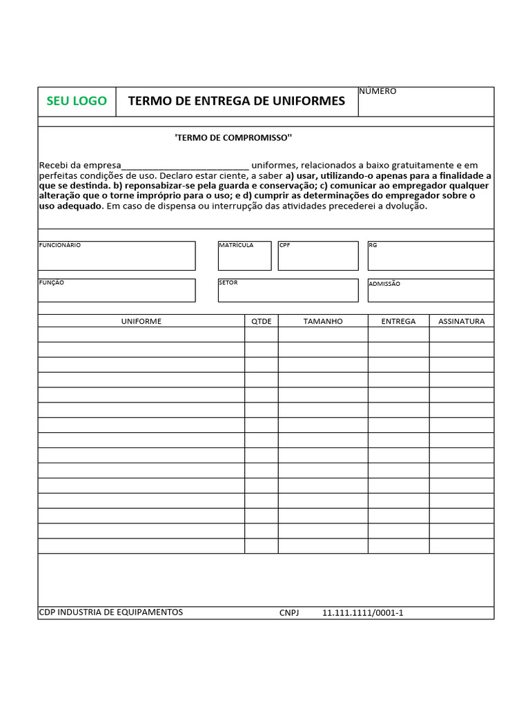 Ficha de UNIFORME OFICIAL GRATIS | PDF