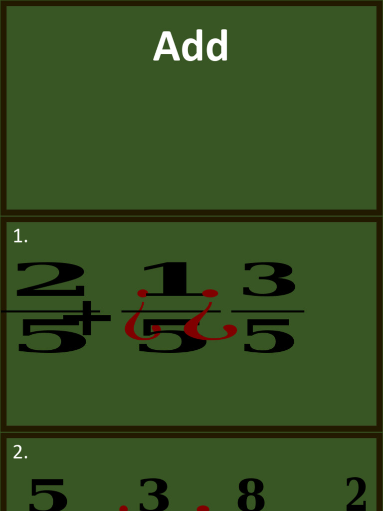 Addition and Subtraction of Fraction Drill | PDF