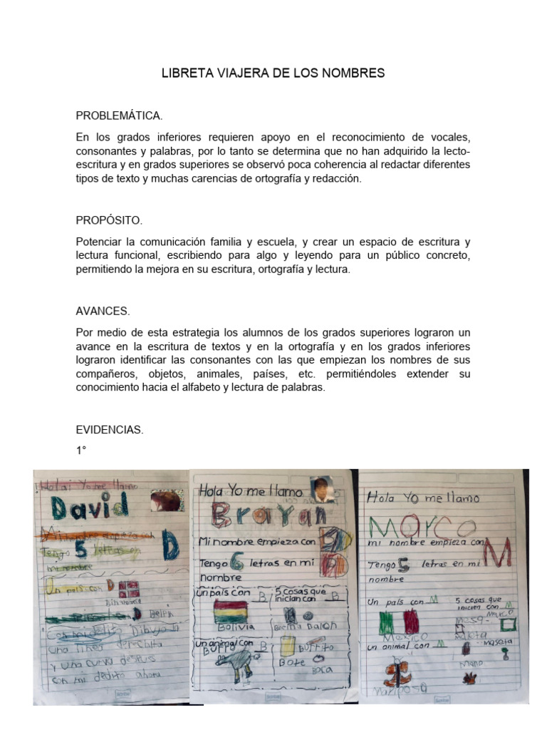 Libreta Viajera de Los Nombres | PDF