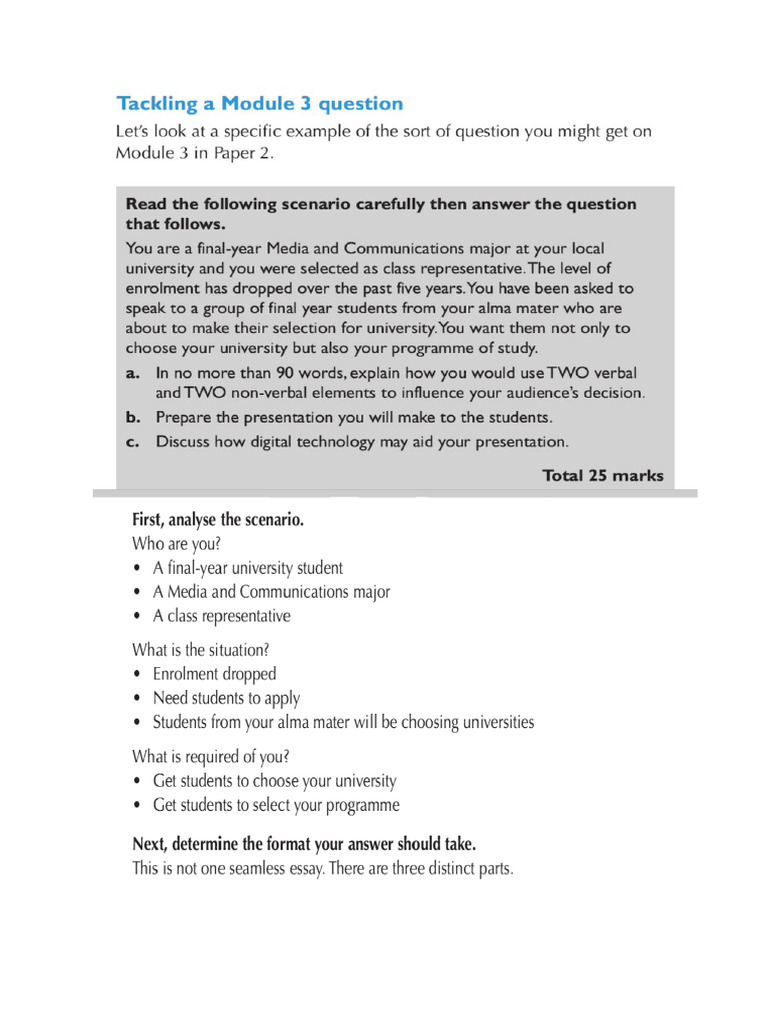 Sample Module Three Essay Cape Communication Studies | PDF