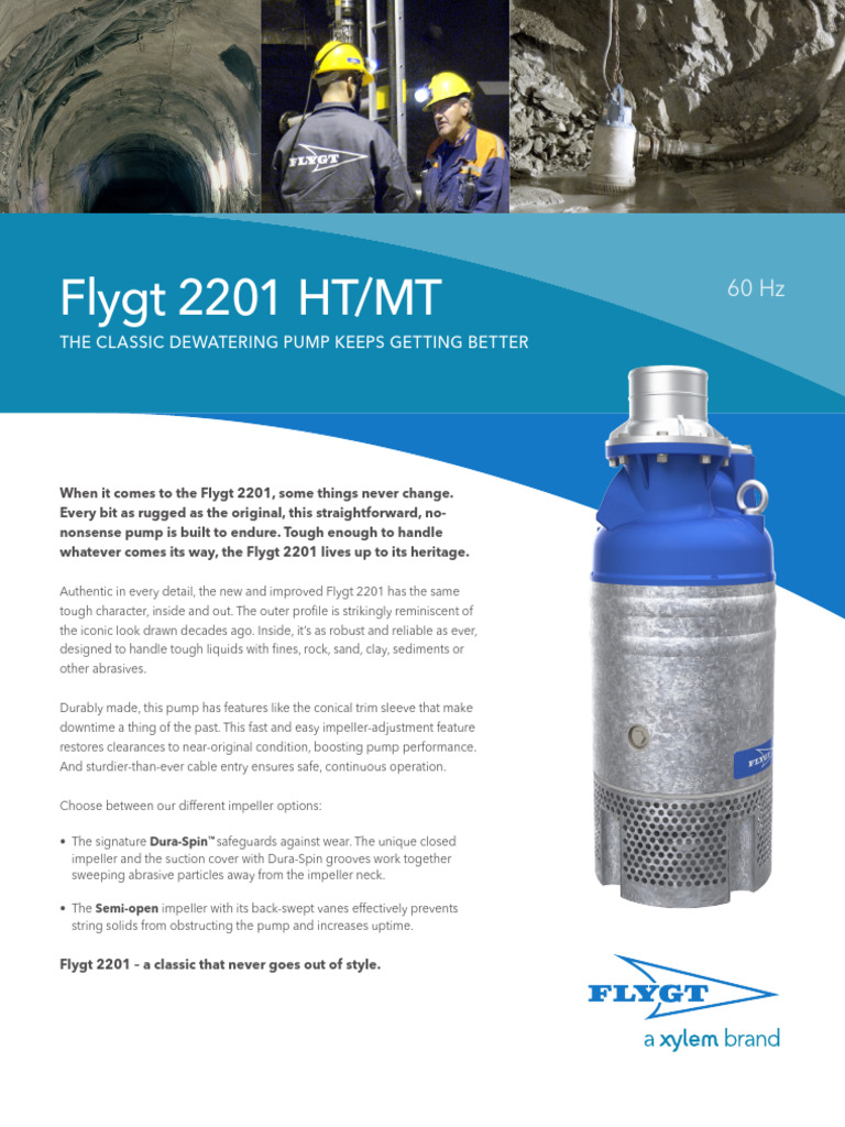 Datasheet Flygt 2201 012 HT-MT 60hz En-Us | PDF | Pump | Electric Motor