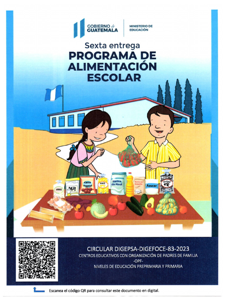 Circular Digepsa-Digefoce 83-2023 Sexta Entrega Programa Alimentaci N Escolar Niveles de ...