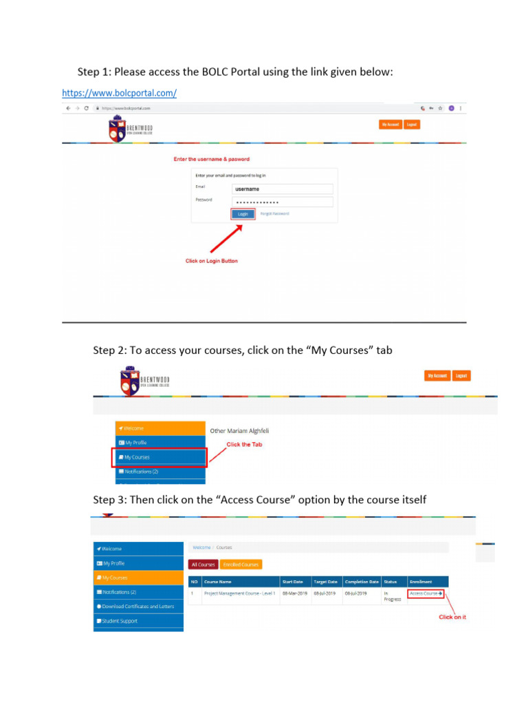 Accessing BOLC Portal Courses | PDF