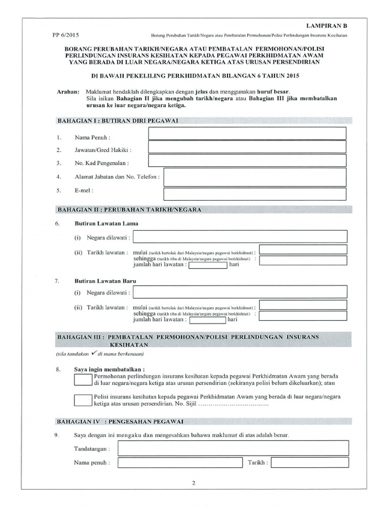 Insuran_Ke_Luar_Negara_Lampiran_B_Perubahan_&_Pembatalan | PDF