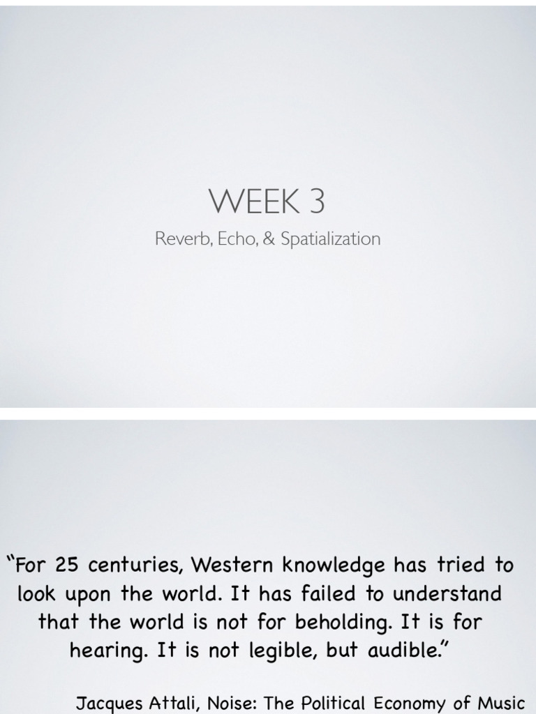 Week 3 - Reverb Echo & Spatialization | PDF