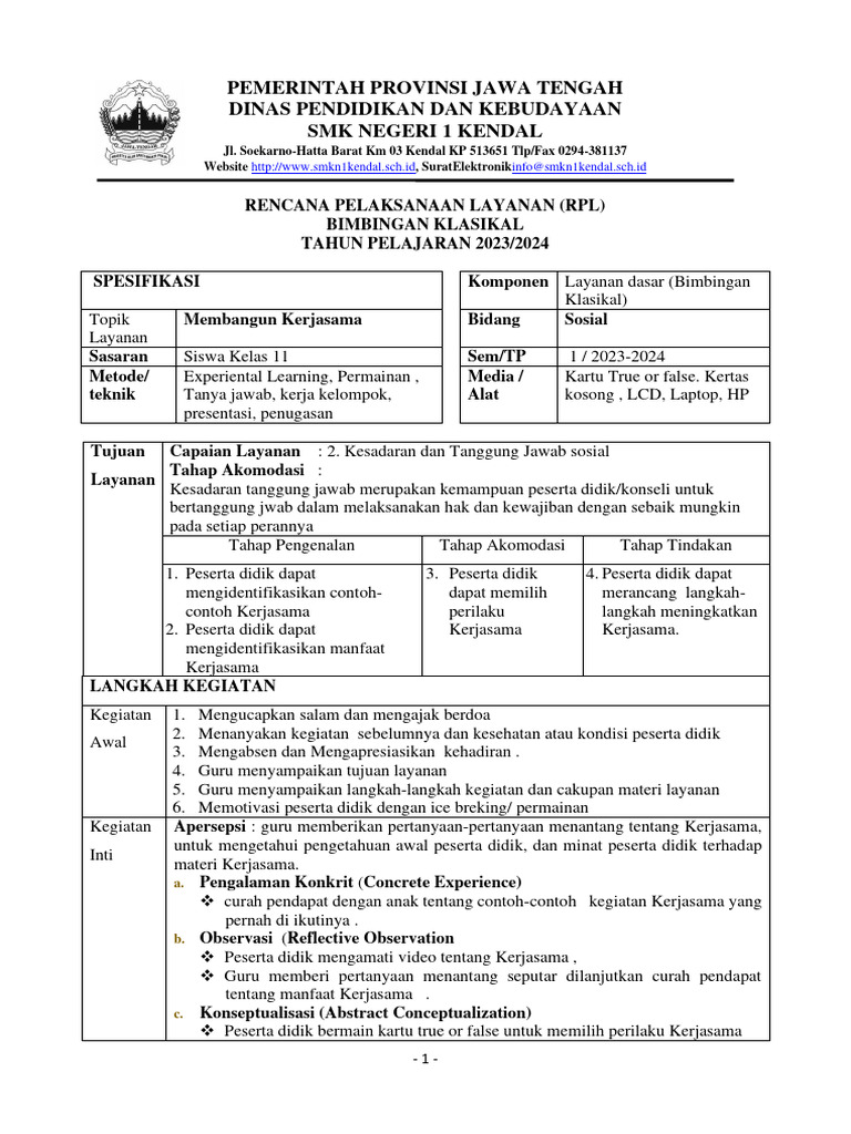 RPL Bimbingan Kerjasama Siswa Kelas 11 | PDF | Karier & Perkembangan