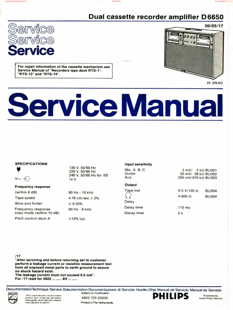 Philipps D6650 Service Manual | PDF