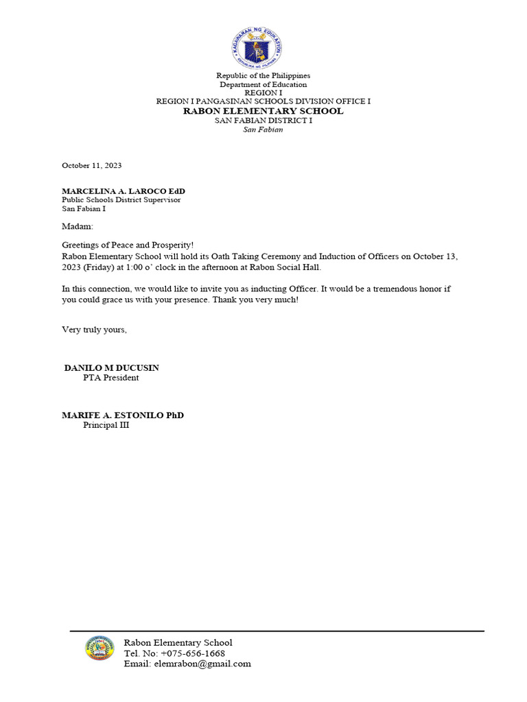 Induction Letter | PDF | Government