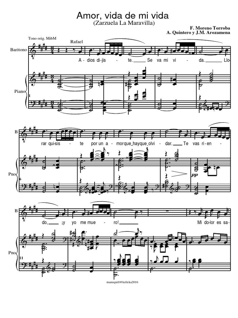 Torroba - Maravilla - Amor Vida de Mi Vida (MiM) | PDF
