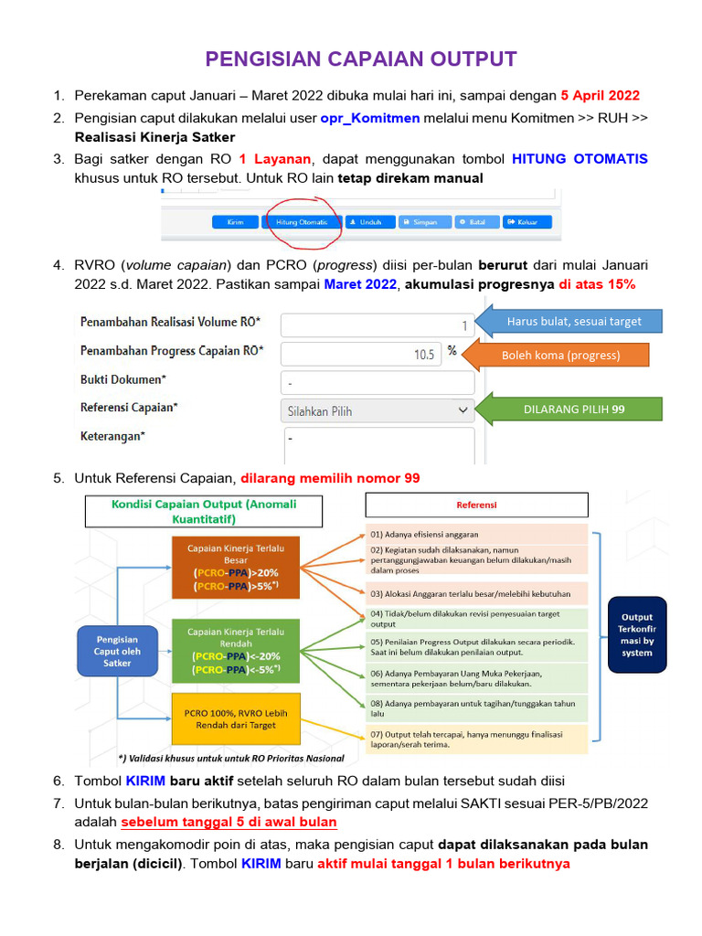 Juknis Penginputan Capaian Output SAKTI 2022 | PDF | Bisnis
