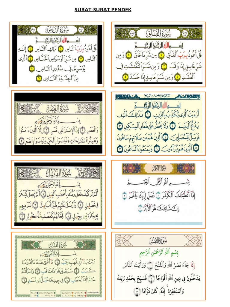 Surat-Surat Pendek | PDF