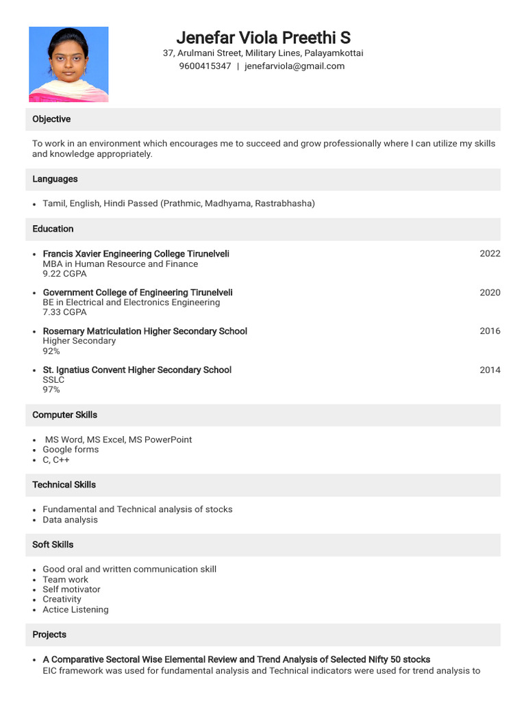 Naukri JenefarViolaPreethiS (0y 0m) | PDF | Career & Growth | Business Naukri JenefarViolaPreethiS (0y 0m) | PDF | Career & Growth | Business