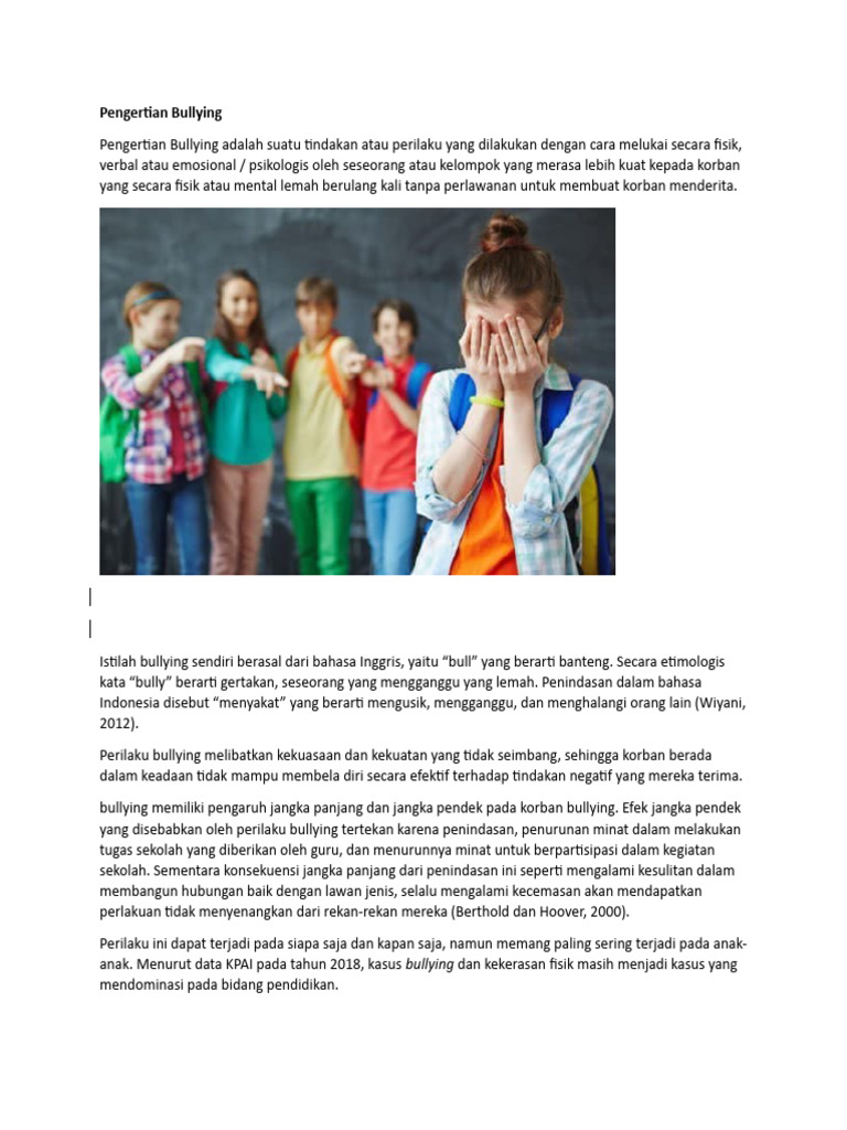 Definisi dan Jenis Bullying | PDF