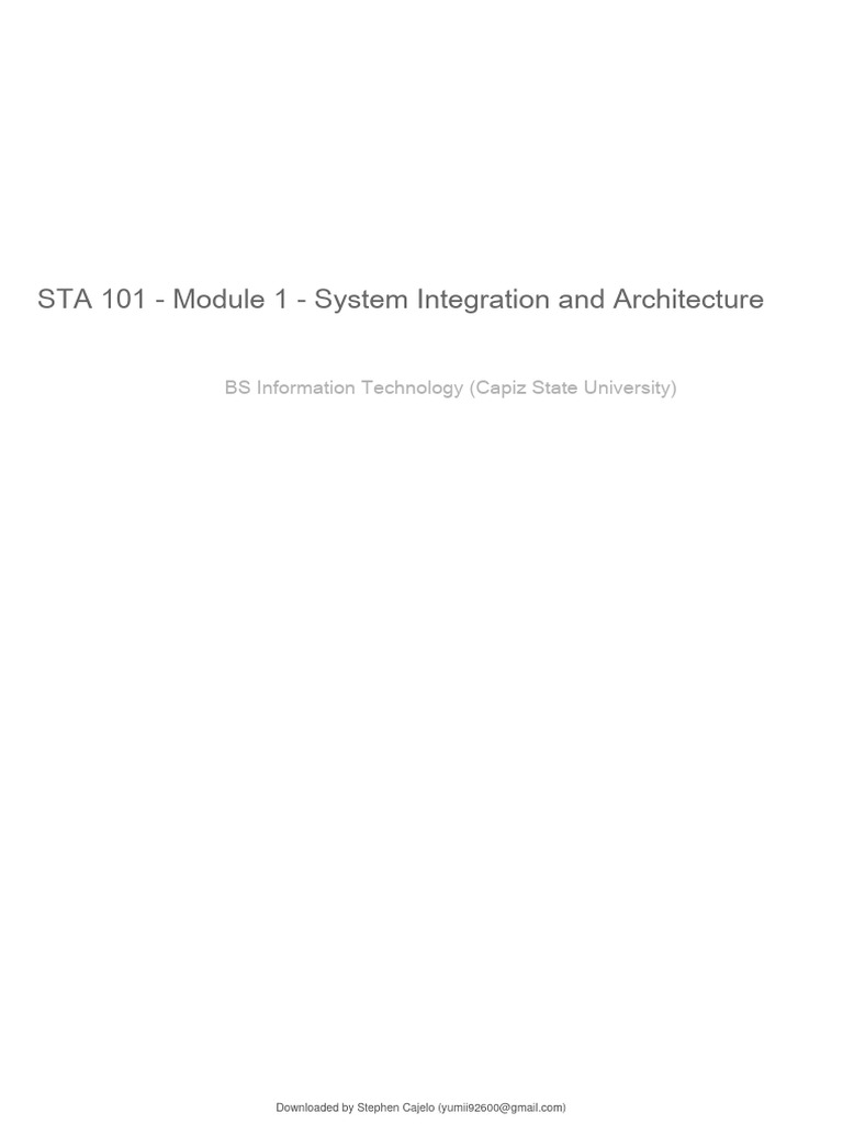 Sta 101 Module 1 System Integration And Architecture Pdf Cloud Computing Platform As A Service