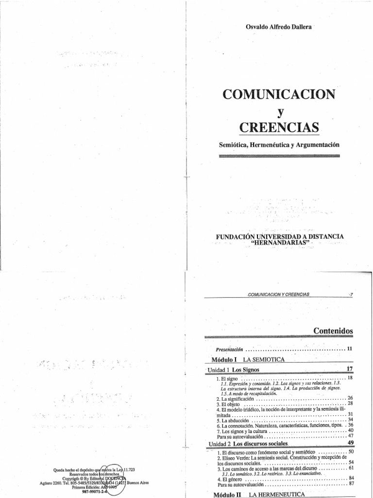 Dallera - COMUNICACION Y CREENCIAS | PDF