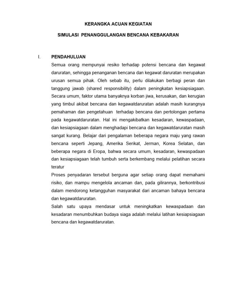Simulasi Penanggulangan Kebakaran Puskesmas | PDF