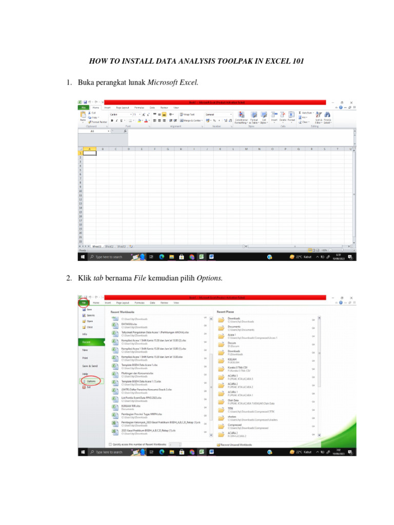 How To Install Data Analysis Toolpak In Excel 101 | Pdf | Karier 