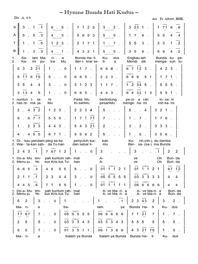 Hymne Bunda Hati Kudus | PDF