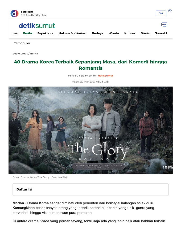 40 Drama Korea Terbaik Sepanjang Masa, Dari Komedi Hingga Romant | PDF | Seni | Fiksi Umum