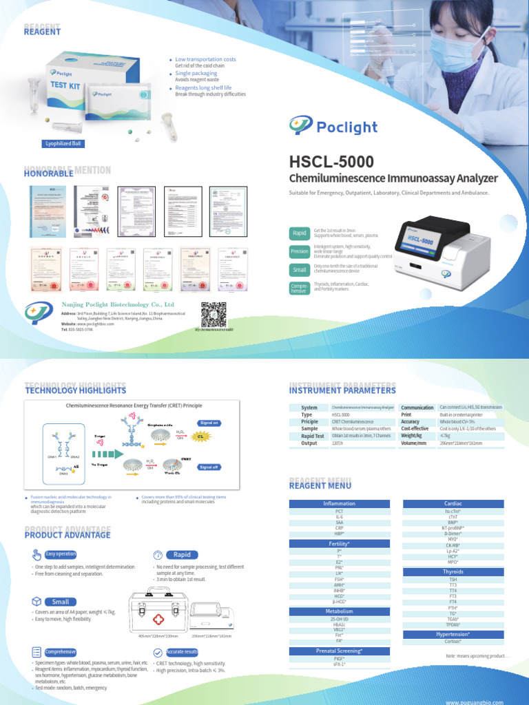 Chemiluminescence Analyzer HSCL-5000 For Human Use | PDF | Physical ...