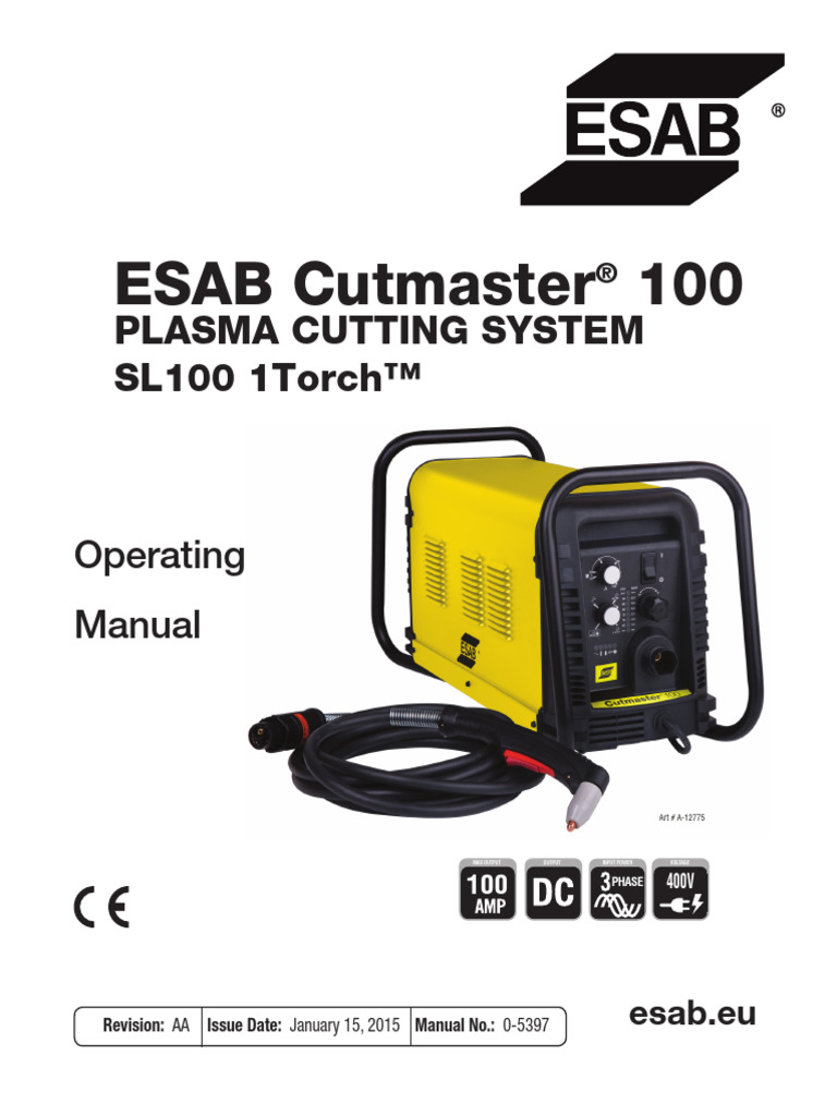 ESAB Cutmaster 100 Plasma Cutter Operating Manual | PDF