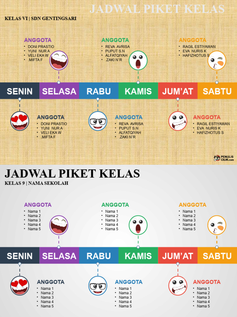 Contoh Jadwal Piket Kelas Pdf