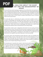 Ant and The Grasshopper . | PDF | Fable