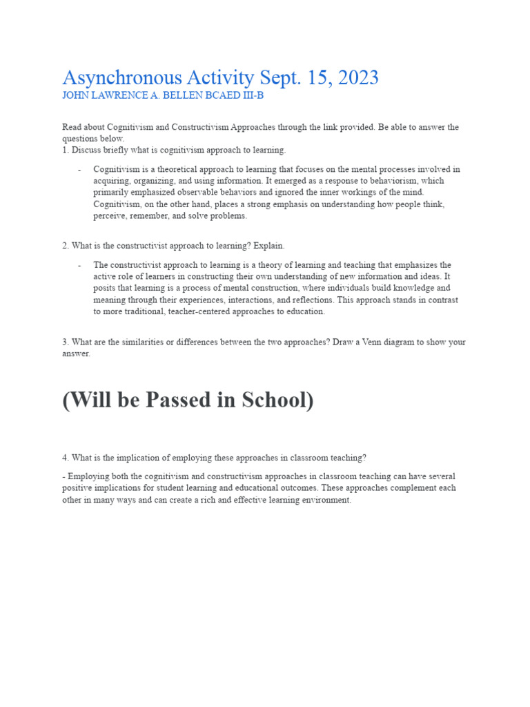 Asynchronous Activity Sept | PDF