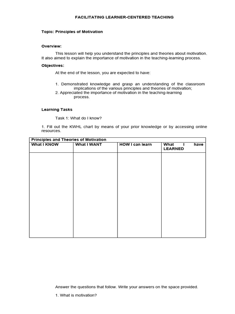 Module On Theories of Motivation | PDF | Motivational | Motivation