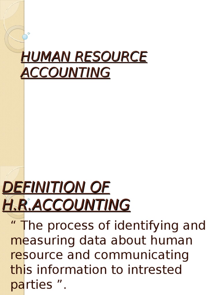 Human Resource Accounting Overview | PDF | Human Resource Management ...