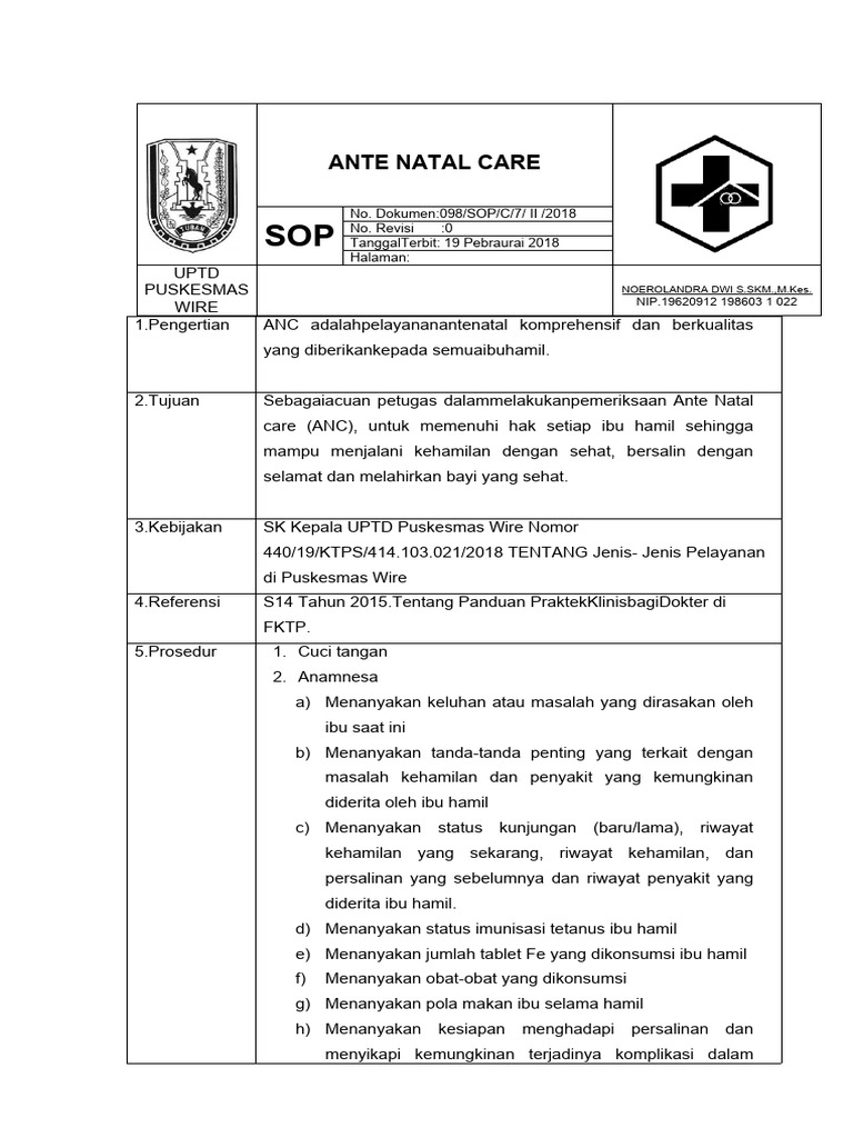 SOP ANC Terpadu | PDF