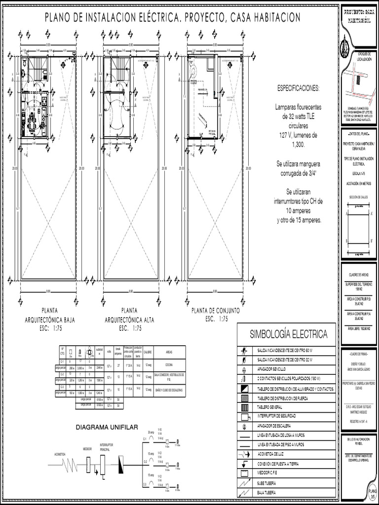 Plano Electrico | PDF | Cable | Ingenieria Eléctrica