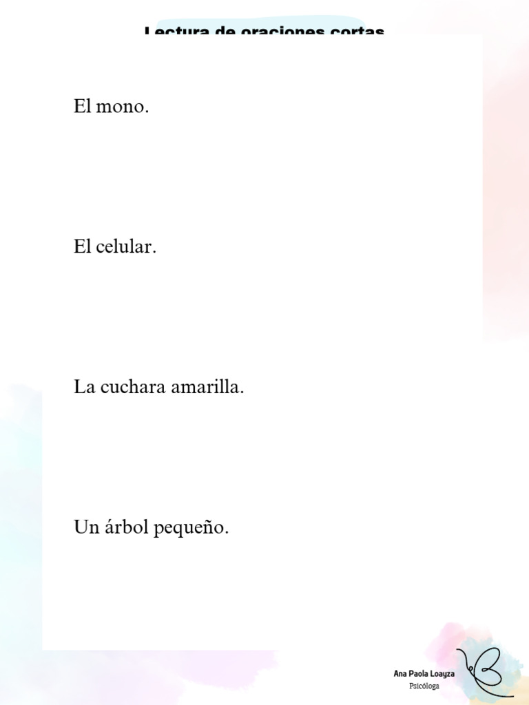 Lectura Oraciones Simples | PDF