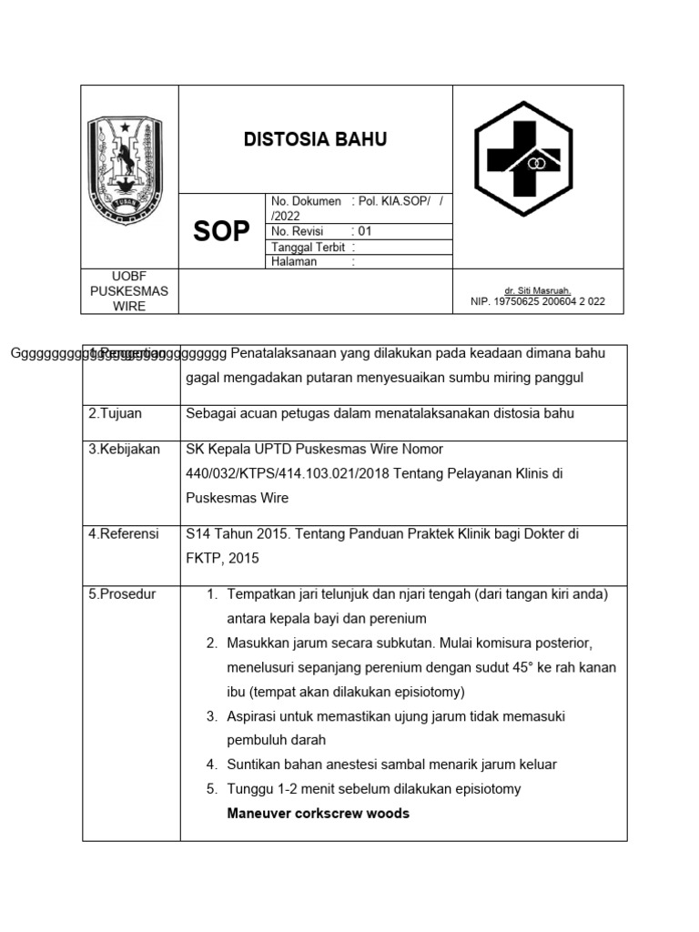 Distosia Bahu | PDF
