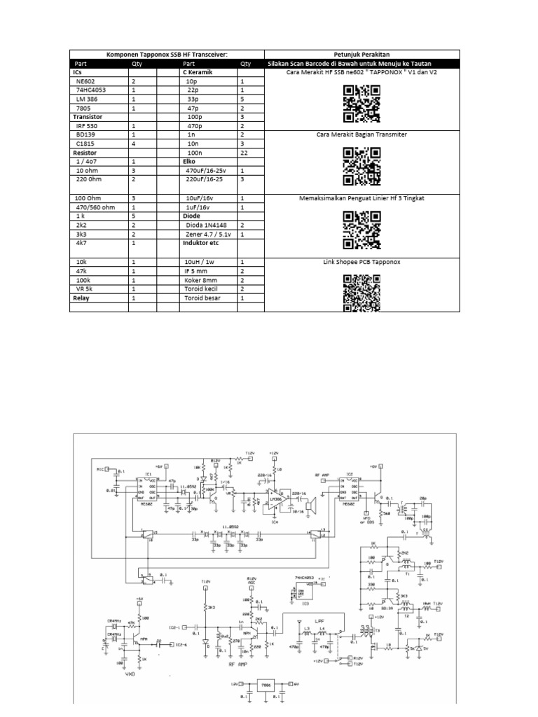 Daftar Komponen Dan Skema Tapponox | PDF | Komputer