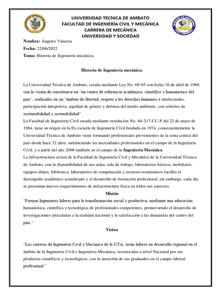 Historia De Ingenieria Mecánica Pdf