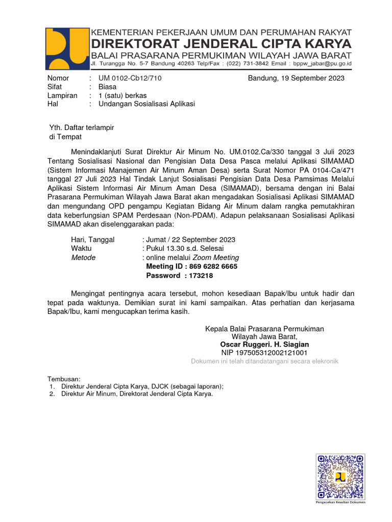 Undangan - Simamad | PDF | Sains & Matematika