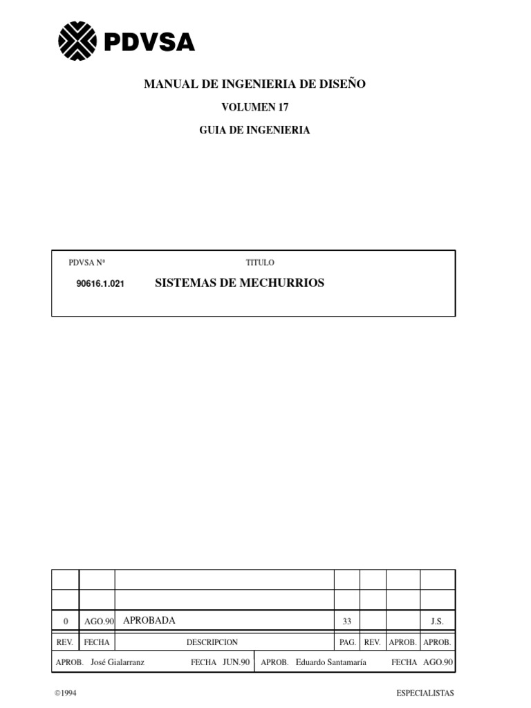 Pdvsa: Manual de Ingenieria de Diseño | PDF