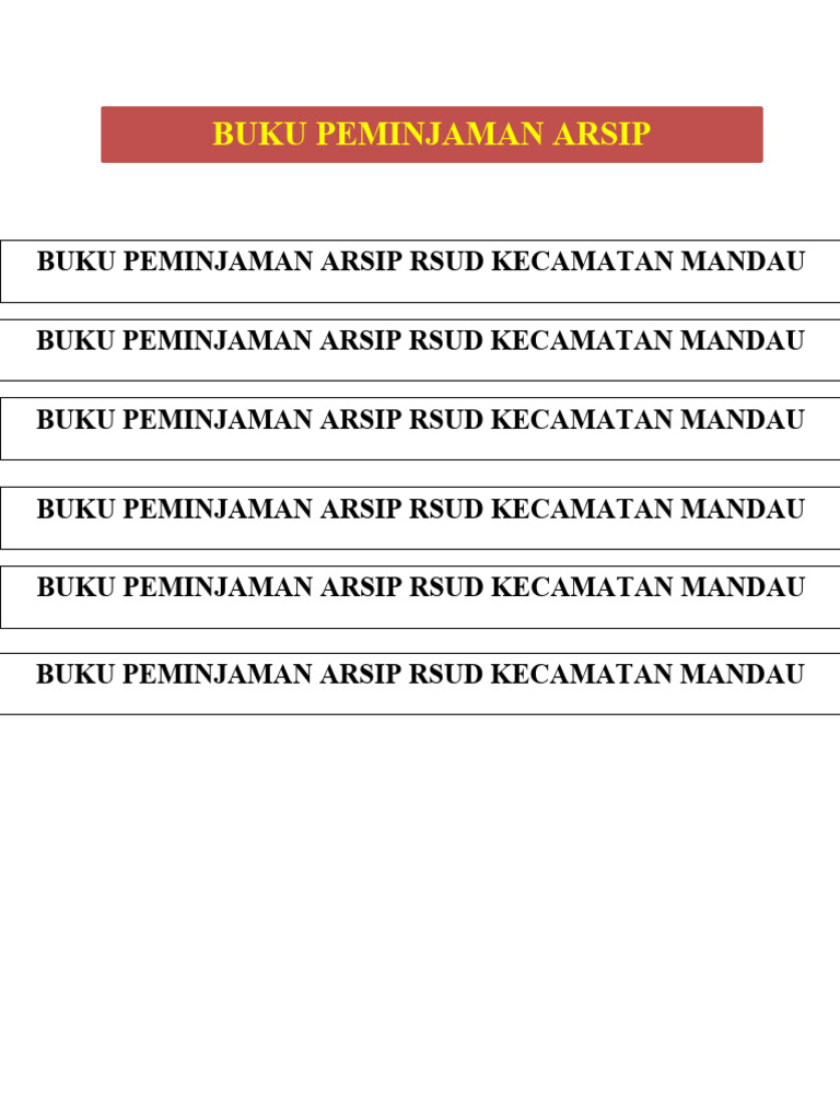Buku Peminjaman Arsip | PDF
