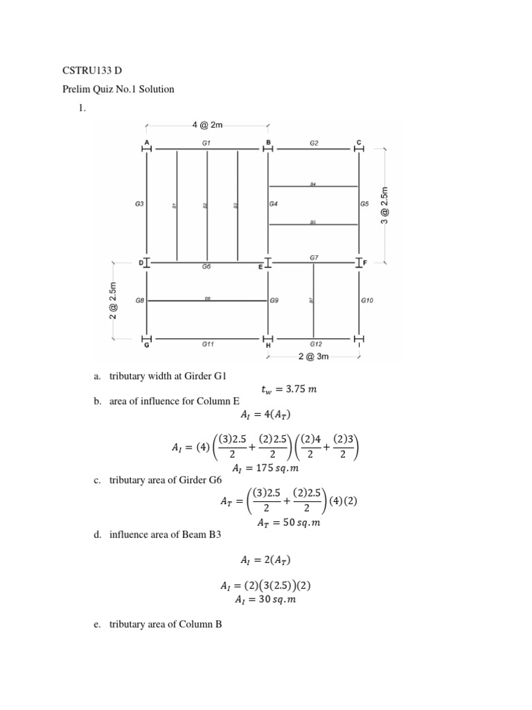 Prelim Quiz No. 1 CSTRU133D Answers | PDF | Structural Engineering ...
