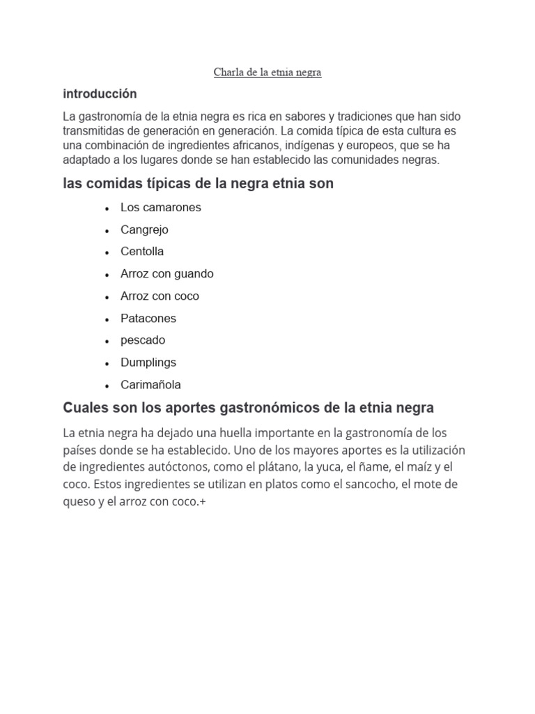 Charla de La Etnia Negra | PDF | Ciencias sociales | Tecnología