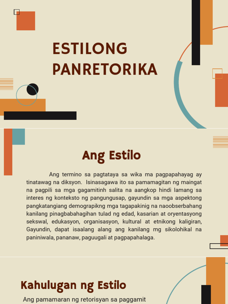 Fil2 C5 Estilong Panretorika | PDF