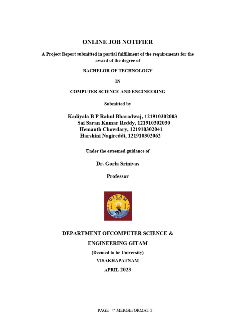 Major Project Documentation Final[1] | PDF