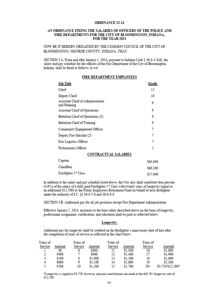 City Council 20231011 Packet 2 - Salary Ordinance | PDF | Salary ...