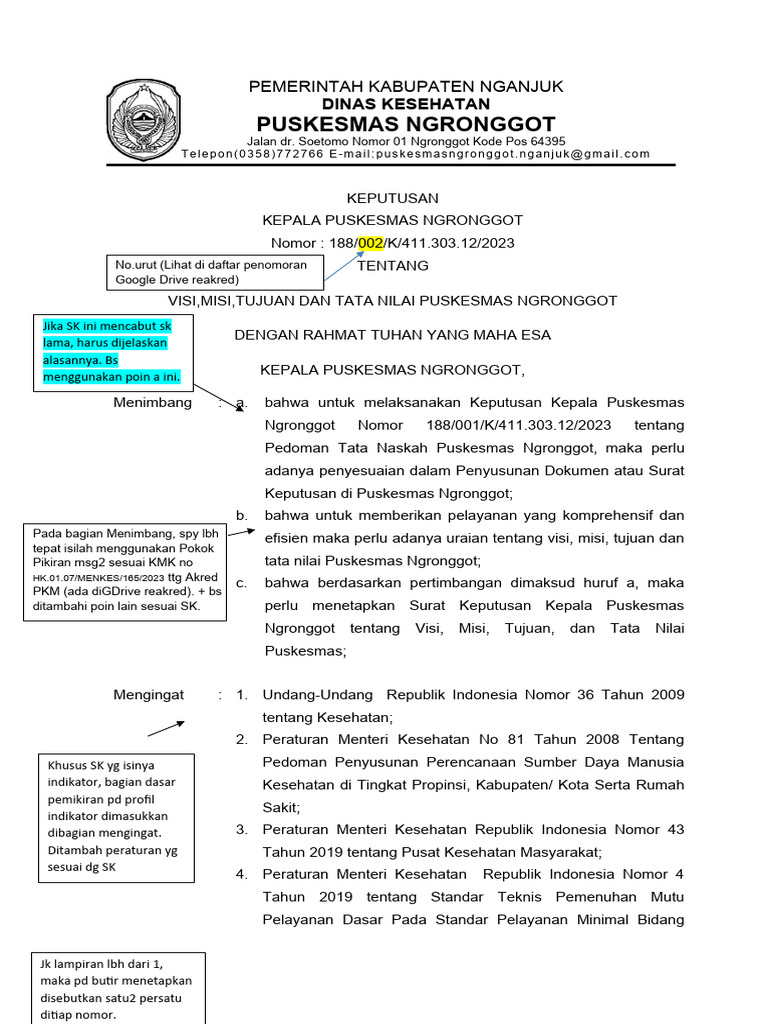 Format SK 23 Revisi | PDF
